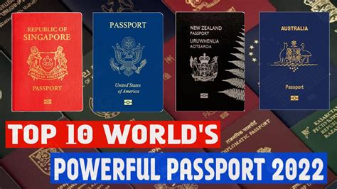 Top 10 Most Powerful Passports In The World 2022 YouTube