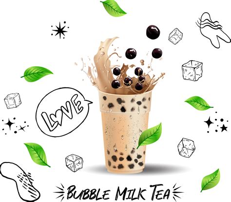 Bubble Milk Tea Pearl Milk Tea Png Png