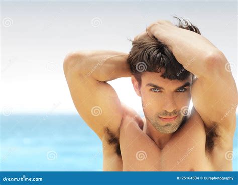 Nude Dude Naked Surfer Statue Huntington Beach Ca Stock Photo