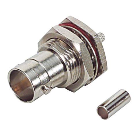 Ohm Bnc Female Bulkhead Crimp On Jack For Rg Cable Bac