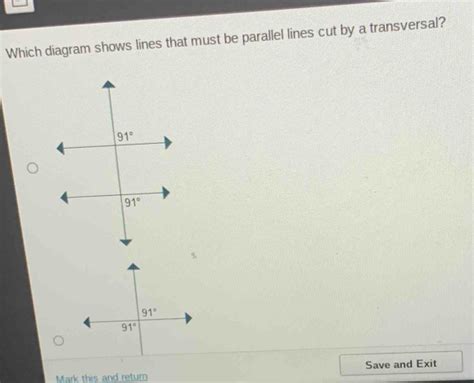 Which Diagram Shows Lines That Must Be Parallel Lines Cut By A