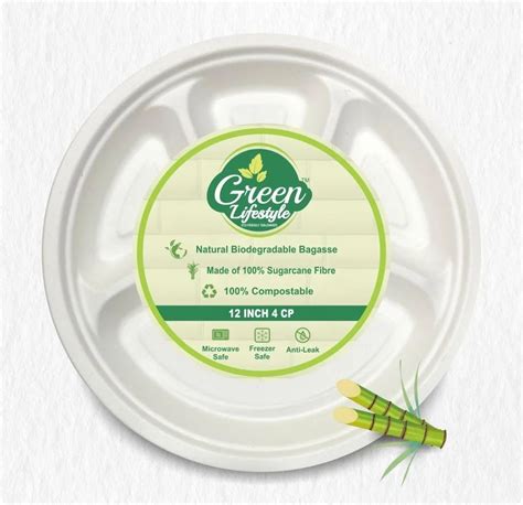 12 Inch 4 Compartment Plate No Of Compartment 3 At Rs 5 2 Piece In Satna