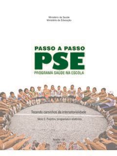 PASSO A PASSO PSE Ministério da Saúde passo a passo pse minist 233