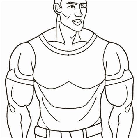 Impressão e Coloração Desenhe o Homem Musculoso que Você Sempre Sonhou