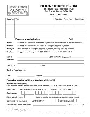 Rolls Royce Order Fill Online Printable Fillable Blank PdfFiller