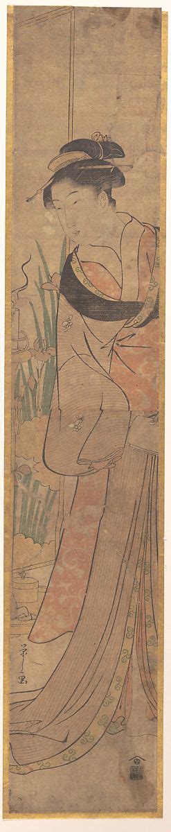 Chōbunsai Eishi Young Lady and Iris Garden Japan Edo period 1615
