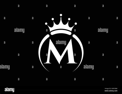 Initiale M Monogramme Alphabet Avec Une Couronne Symbole Royal King