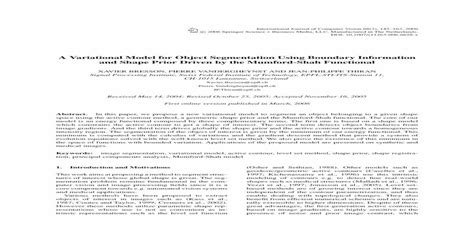 a variational model for object segmentation using boundary information and shape prior driven by