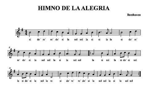 Partitura Himno de la Alegría Beethoven para Flauta Partituras Online