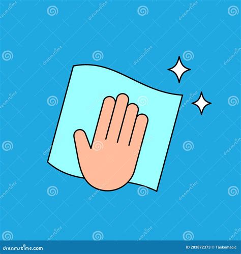 Hand And Cleaning Cloth Wipe To Disinfect Surfaces Stock Vector