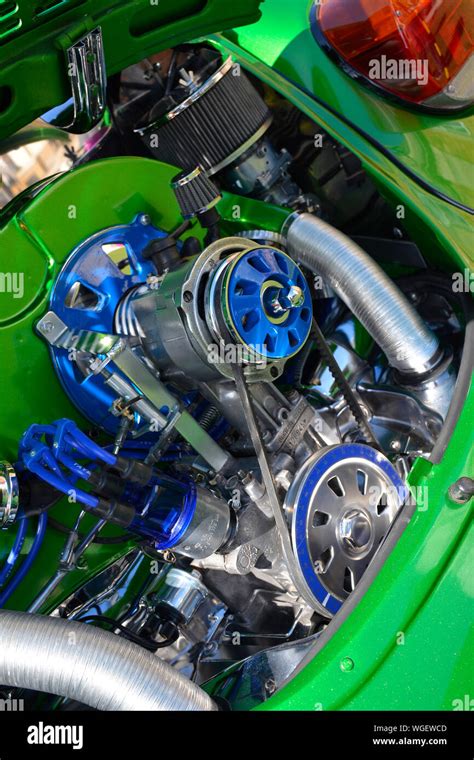 Close Up Of A Restored And Customised Vw Beetle Showing The Rebuilt