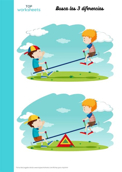 Niños en balancín ficha para imprimir TopWorksheets