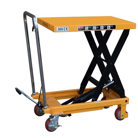 1000KG Manual Lift Hydraulic Scissor Lift Table Lift Table Cart Tuhe Lift