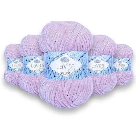 Velur Lot De 5 Pelotes De Laine À Tricoter 100 Micro Polyester 1