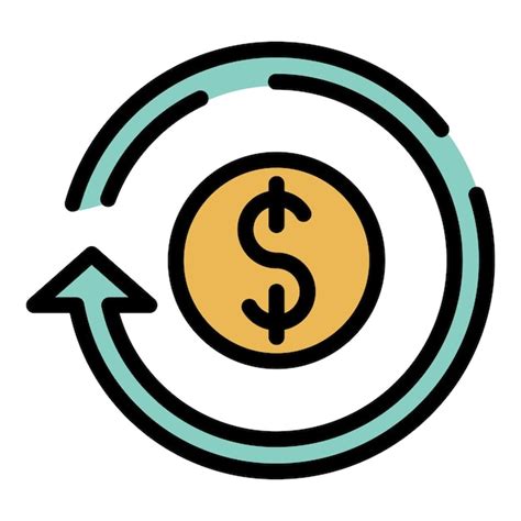 Premium Vector Coin And Circular Arrow Icon Outline Coin And Circular