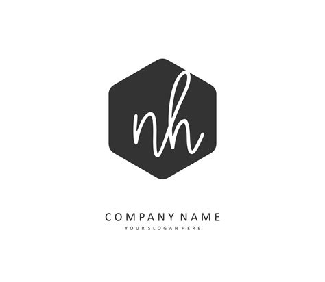 N H NH Initial Letter Handwriting And Signature Logo A Concept