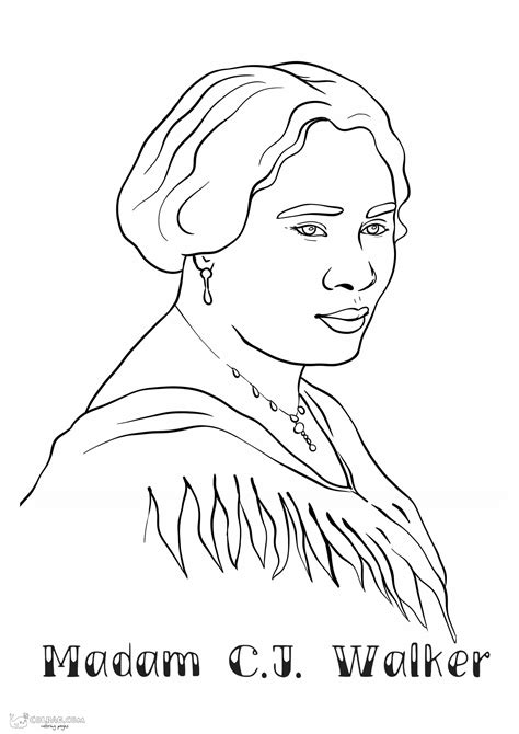 Madam C J Walker Coloring Page Coloring Pages