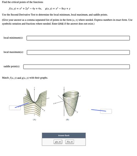 solved find the critical points of the functions f x y