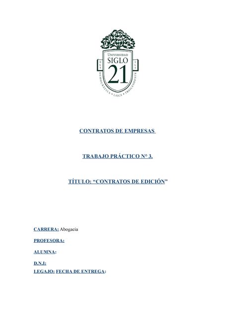 TP Nº3 Contratos DE Empresas CONTRATOS DE EMPRESAS TRABAJO PRÁCTICO N