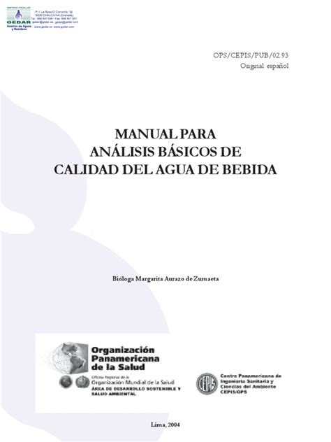 Pdf Manual Analisis Basicos Agua Potable Dokumen Tips