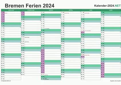Ferien Bremen Ferienkalender Bersicht