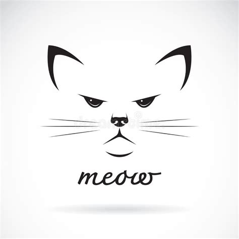 Vector De Un Diseño De La Cara Del Gato En El Fondo Blanco Pet