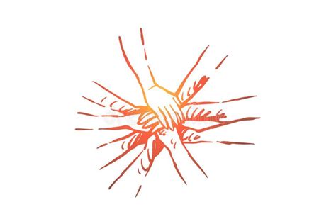 Hand Stack Team Bonding Exercise Community Cooperation Group Unity