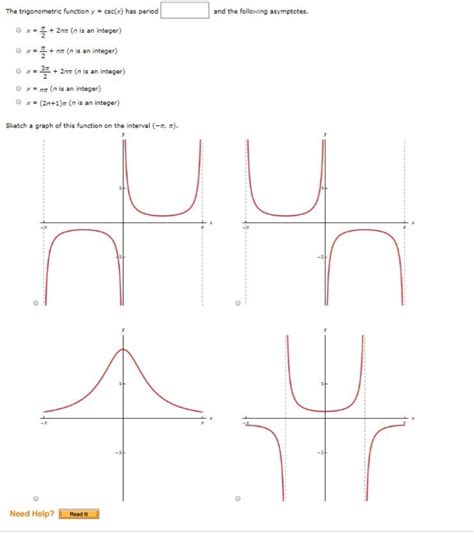 solved the trigonometric function y csc x has period and