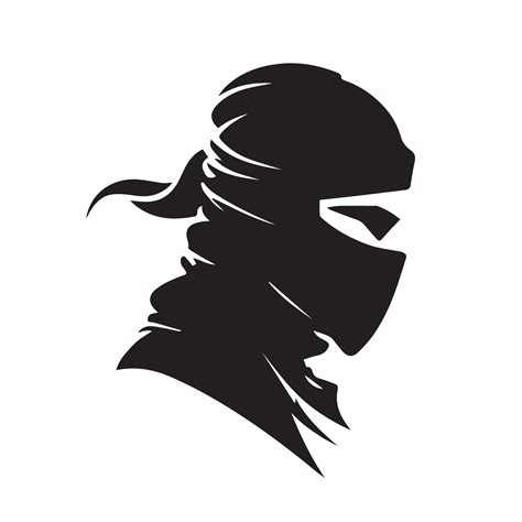 Ninja Vector Icon Simple Minimal Logo Of Hooded Assassin Isolated