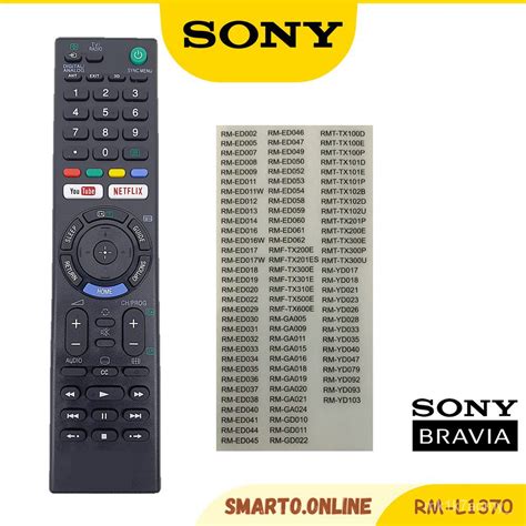 Sony Bravia LED LCD TV Remote Control RM L1370 Sony LED TV YouTube