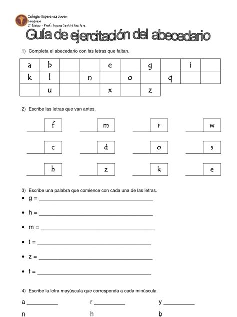 Ejercicios De Abecedario Pdf
