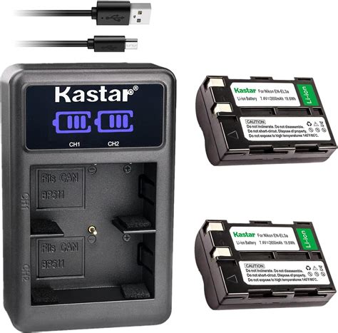 Amazon Kastar Battery X2 LCD Dual Slim Charger For Nik EN