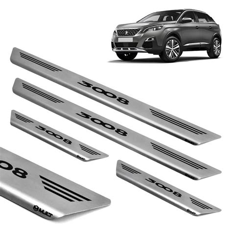 Soleira Inox Escovado Porta Original Mult Peugeot 3008 2020 No Shoptime