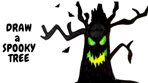 How To Draw A Spooky Tree For Halloween Youtube
