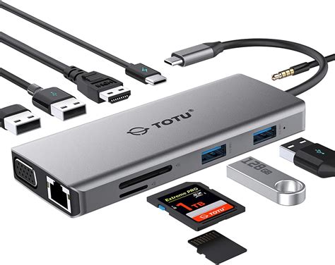Amazon USB C Hub Type C Hub TOTU 11 In 1 Adapter With Ethernet