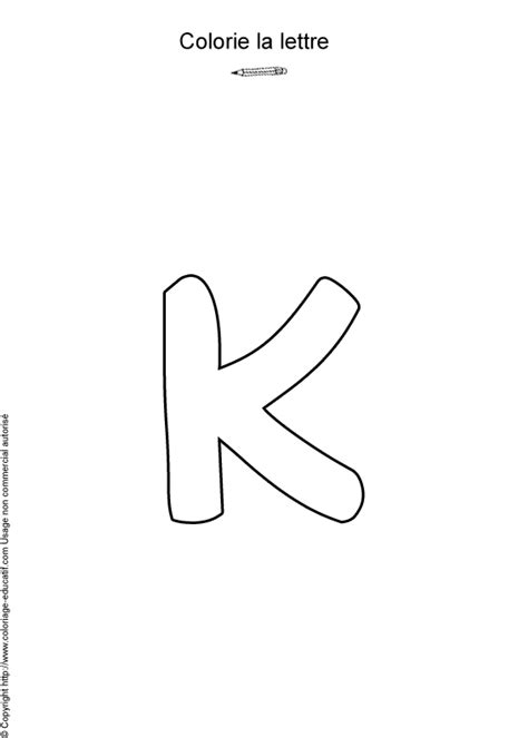 Coloriage Educatif Coloriage De Lettres Initiales La Lettre K