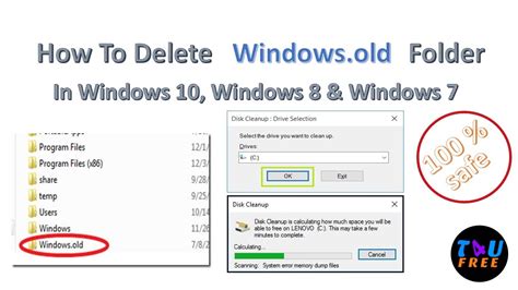 How To Delete Windows Old Folder In Windows 10 Widows 8 Windows 7