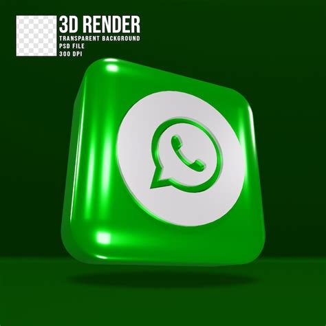 D Renderizar Cone Do Whatsapp De M Dia Social Psd Premium