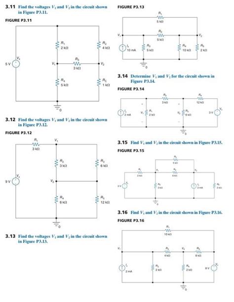 Solved 3 9 Find The Voltages V1 And V2 In The Circuit Shown Chegg