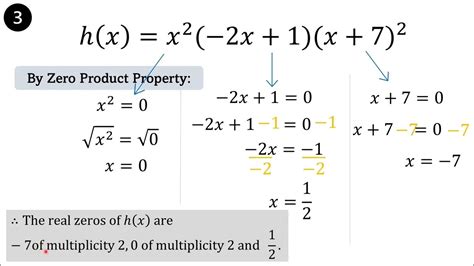 real zeros and multiplicity of zeros of a polynomial function in factored form youtube