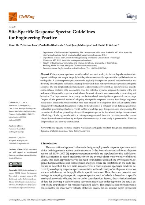 pdf site specific response spectra guidelines for engineering practice