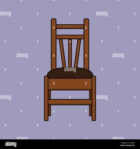 Wooden Chair Vector Illustration Vector Furniture Sitting Vector Stock