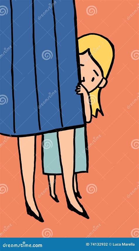 Petite fille timide illustration de vecteur Illustration du caractère