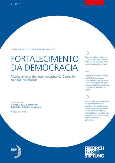 PDF FORTALECIMENTO DA DEMOCRACIA Monitoramento das recomendações da