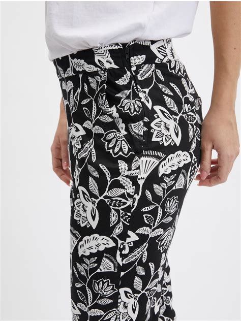 Weiß schwarz gemusterte Damenhose ORSAY Orsay at Der offizielle E