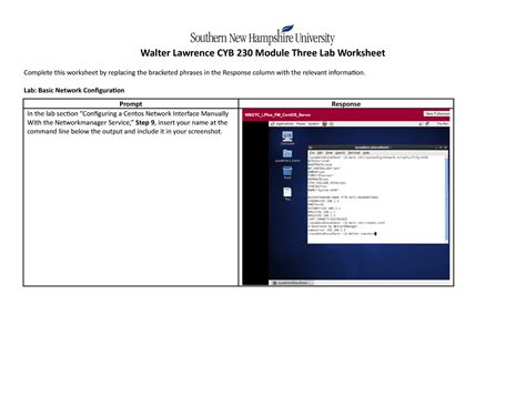 CYB 230 Module Three Lab Worksheet Walter Lawrence CYB 230 Module