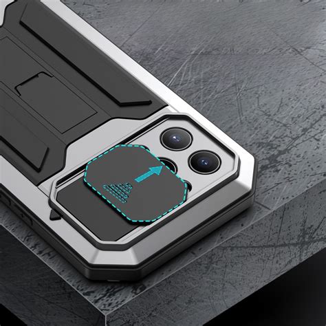 Etui Do IPhone 13 Pro Max R JUST CamShield Slide Pancerne Srebrne