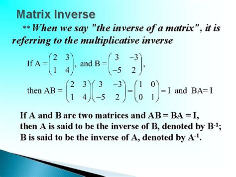 identity inverse matrices section 4 7 identity matrices