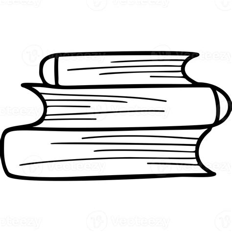 Stack Of Books Line Drawing 15071450 PNG