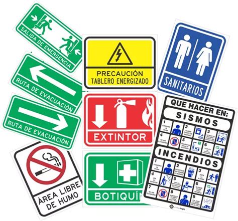 Kit Esencial De 9 Señalamientos Protección Civil Seguridad
